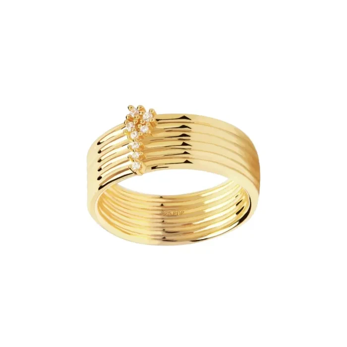 PDPAOLA Super Nova Sormus 18 ka Hopeakullattu AN01-614 - Di